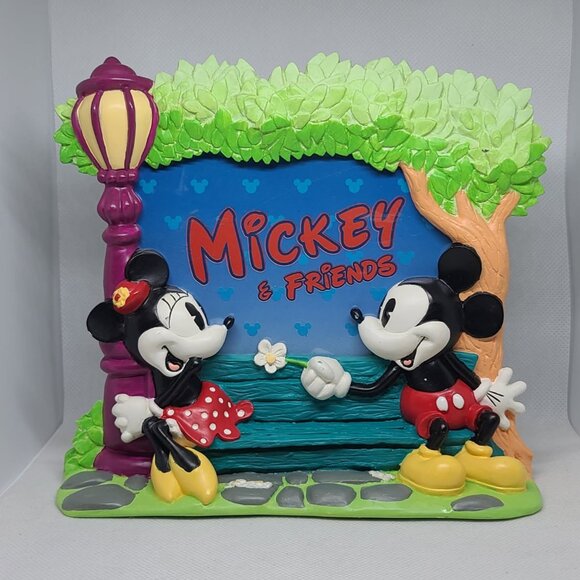 Disney | Accents | Disney Mickey And Minnie Mouse Bench Photo Frame 5x3 ...